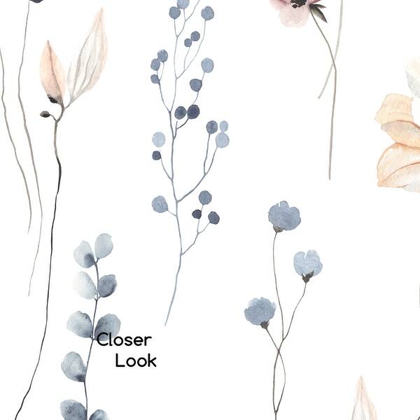 Blue Fayee Floral 10'L x 24''W Peel and stick wallpaper - On Sale - Bed ...