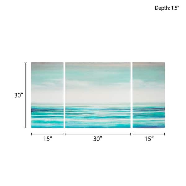 Madison Park Teal Tides Triptych 3-piece Canvas Wall Art Set - Blue - Bed Bath & Beyond - 17332828
