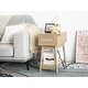 Labcosi Narrow Rattan Side Table, Flip Top Nightstand with Charging ...