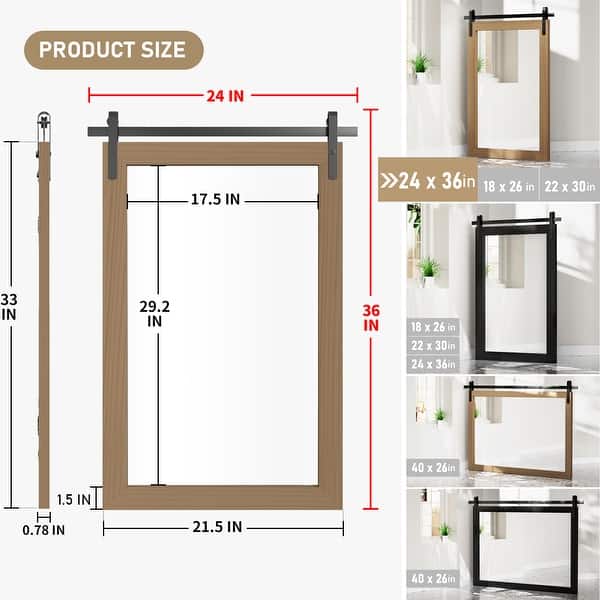 rectangular mirror sizes