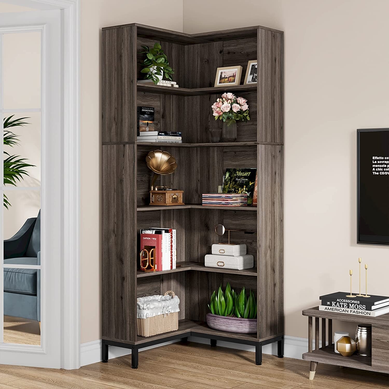 chic corner shelf unit