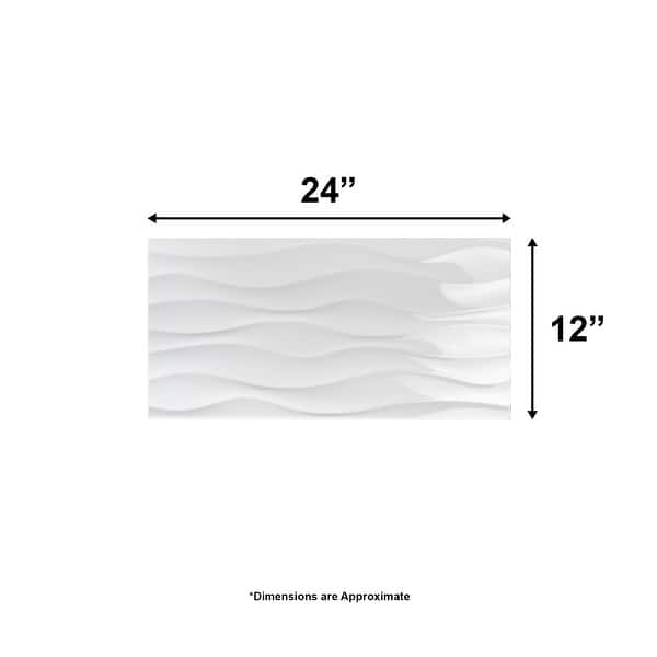 Silom White 12" x 24" 3D Textured Wall Tile Glossy/Matte - Bed Bath ...