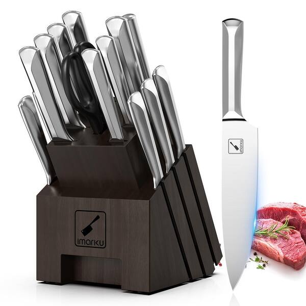 16 PCS High Carbon Japanese Stainless Steel Knife Sets for Kitchen with ...