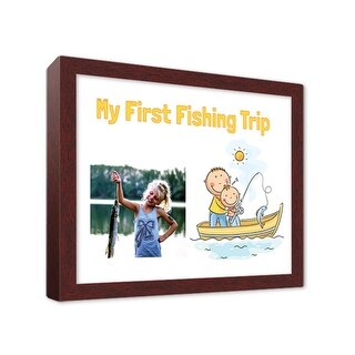 Child's First Fishing Trip Frame Brown Wood Frame with Fishing Theme ...