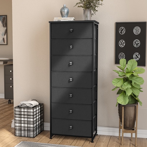 7 Drawers Chest Furniture Storage Tower Organizer Unit for Bedroom ...