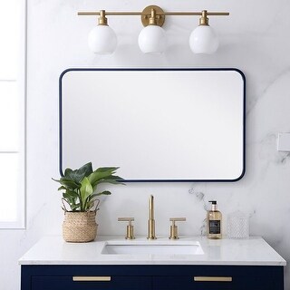 22"x36" Soft Corner Metal Rectangular Mirror Blue - Bed Bath & Beyond ...