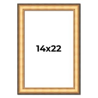 14x22 Frame Gold Plein Aire Solid Wood Picture Frame Width 2 Inches ...