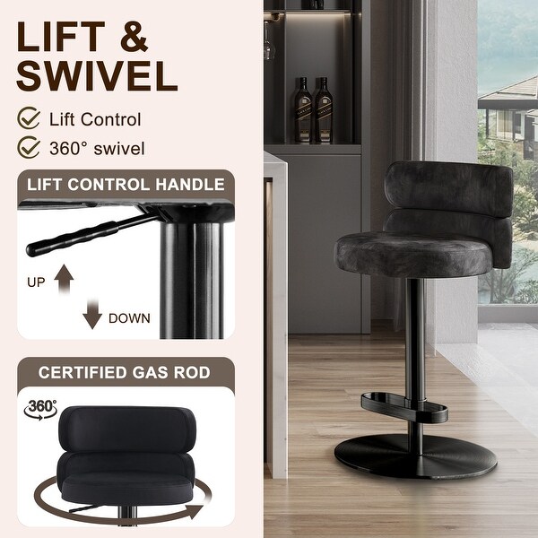Velvet gas lift bar stools store