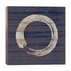 Silver Zen Circle On Blue I Print On Wood by Ellie Roberts - Multi ...
