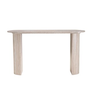 55.12-Inch Faux MARS Marble Pattern Console Table, Narrow MDF Sofa ...