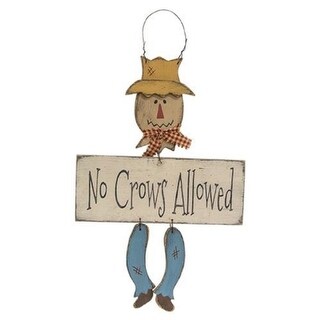 No Crows Allowed Scarecrow Dangler - 14.50"H x 9.75"W - Bed Bath ...