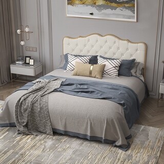 Full-Size Storage Bed Platform Bed with Upholstered Headboard & 4 ...