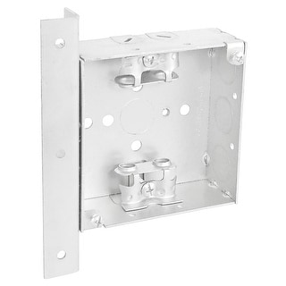 2 Pcs, 4 Square Junction Box, 1-1/2 in. Deep, with MC/BX Clamps and ...