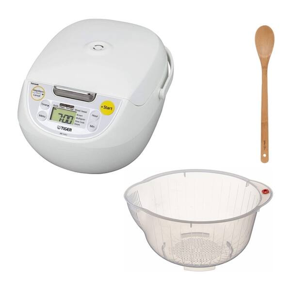 Tiger JBV-S18U 10-Cup 4-in-1 Rice Cooker (White) w/ Bowl & Spoon - Bed ...