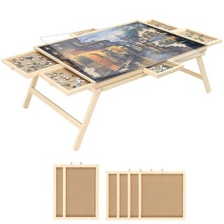 Wooden Jigsaw Puzzle Board ,Rotating Puzzle Table, Portable Puzzle Tray ...
