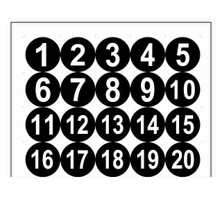 Round Number Stickers Self Adhesive PVC Labels Waterproof - Bed Bath ...