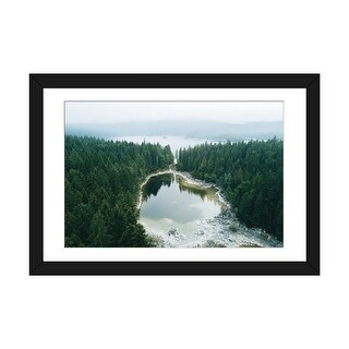 iCanvas "Lake Separated By Pine Forest" by Michael Schauer PFA - Bed ...