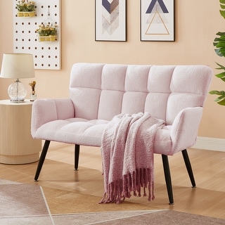 Small 2-Seater Loveseat Sofa Couch with Wood Legs - Bed Bath & Beyond ...