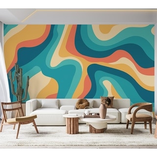 Premium Wallpaper Wall Mural - Abstract Wavy Lines - Bed Bath & Beyond ...