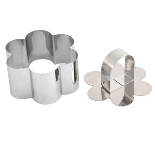 Metal Flower Shaped Biscuit Cookie Cake Bakery Cutter Mold Set 2 in 1 ...