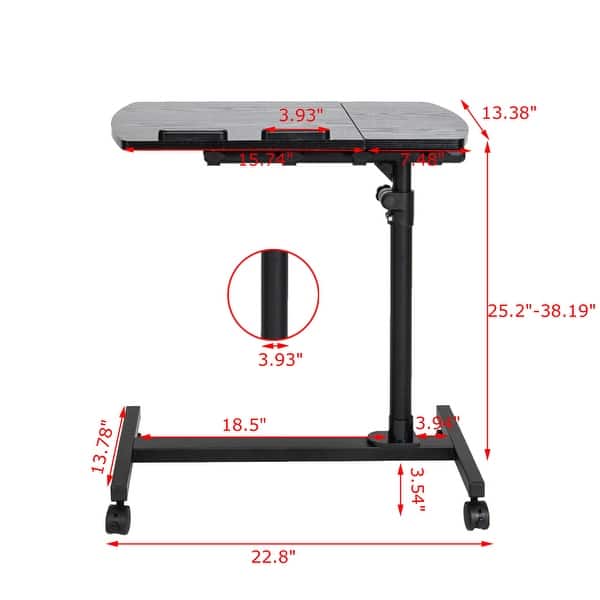 Four-Wheel Multifunctional Flat Surface Lifting Computer Desk - Bed ...