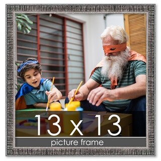 13x13 Distressed/Aged Black Complete Wood Square Picture Frame with UV ...