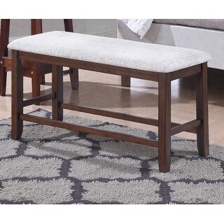 Upholstered Counter Height Living Bench with Cushion Seat, Wooden High ...