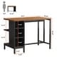 Kitchen Island with 5 Open Shelves, Industrial Dining Island Table with ...