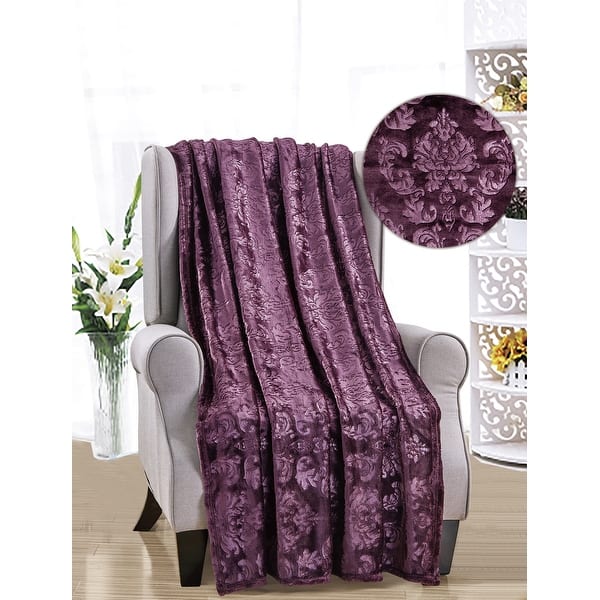 Versaille Collection Throws Plum - Bed Bath & Beyond - 36108251