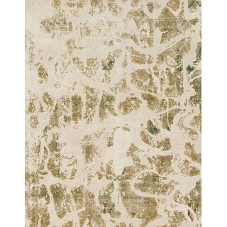Ahgly Company Machine Washable Abstract Metallic Gold Area Rugs - Bed ...