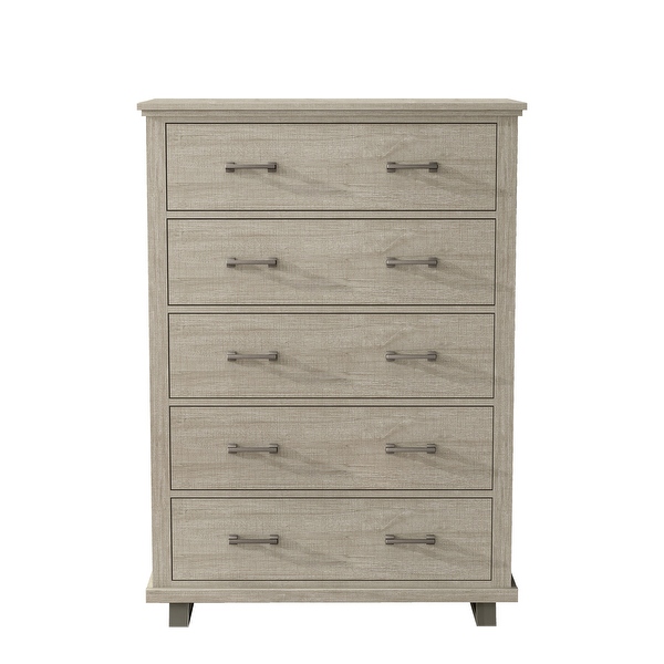Contemporary 38 Wide Tall 5 Drawer Chest w Weathered On Sale Bed Bath Beyond 36612701