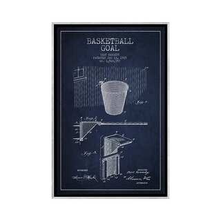 iCanvas "Basketball Goal Navy Blue Patent Blueprint" by Aged Pixel ...
