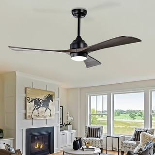 52 in. Indoor Natural Ceiling Fan with Lights Remote Control - Bed Bath ...