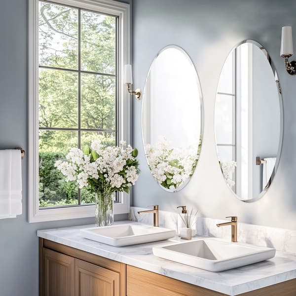 frameless mirror oval