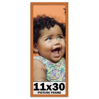 11x30 Frame Honey Pecan Brown Picture Frame - Modern Photo Frame - Bed ...