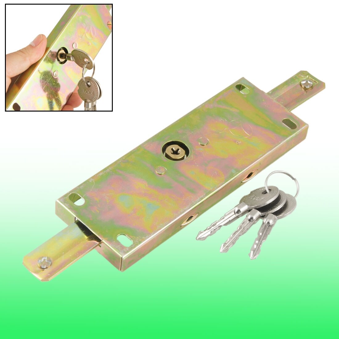 Gold Tone Cross Keys Metal Center Rolling Shutter Door Lock for Garage ...