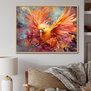 Designart "Tropical Parrot I" Parrot Framed Wall Art Living Room - Bed ...