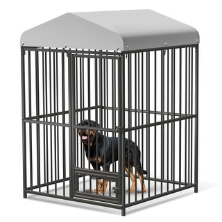 Large Outdoor Dog Kennel, Heavy Duty Dog Cage with Roof - Bed Bath ...