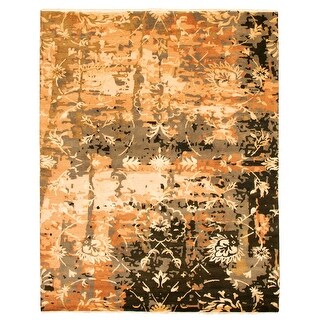 ECARPETGALLERY Hand-knotted Legacy Grey Silk, Wool Rug - 8'0 x 10'3 ...