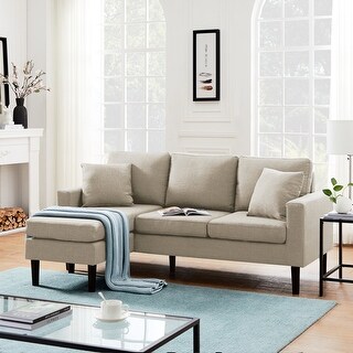 72" Sectional Sofa Left Hand Facing Polyester Reversible Sectional Sofa ...