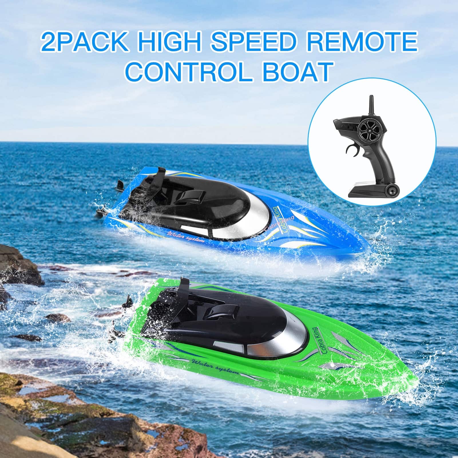 2PACK RC Boat,Remote Control Boats for Kids and Adults,10km/H 2.4G ...