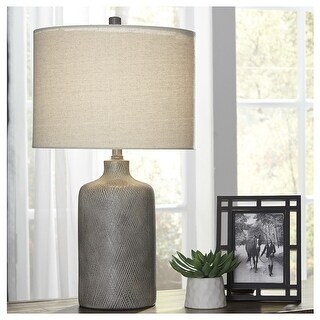 Linus Antique Black Contemporary 25 Inch Table Lamp - 14" W x 14" D x ...