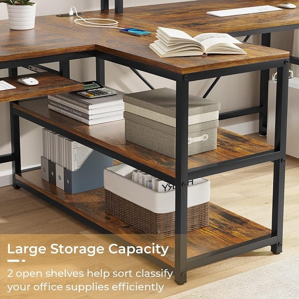 Two Person Desk with Power Strip with USB Gaming Desk - On Sale - Bed ...