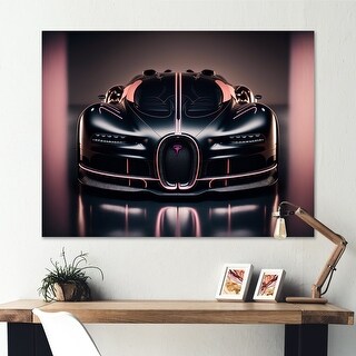 Designart 'Futuristic Bugatti Design In Black And Magenta III' Exotic ...