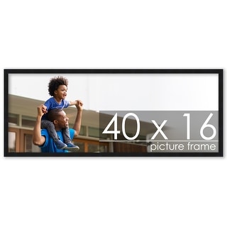 40x16 Contemporary Black Complete Wood Panoramic Frame with UV Acrylic ...
