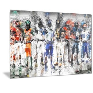Designart 'Football Team Metal Wall Art - Bed Bath & Beyond - 11847122
