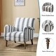 Seip Classic and Contemporary Striped Arm Chair with Spindle Wood Legs ...