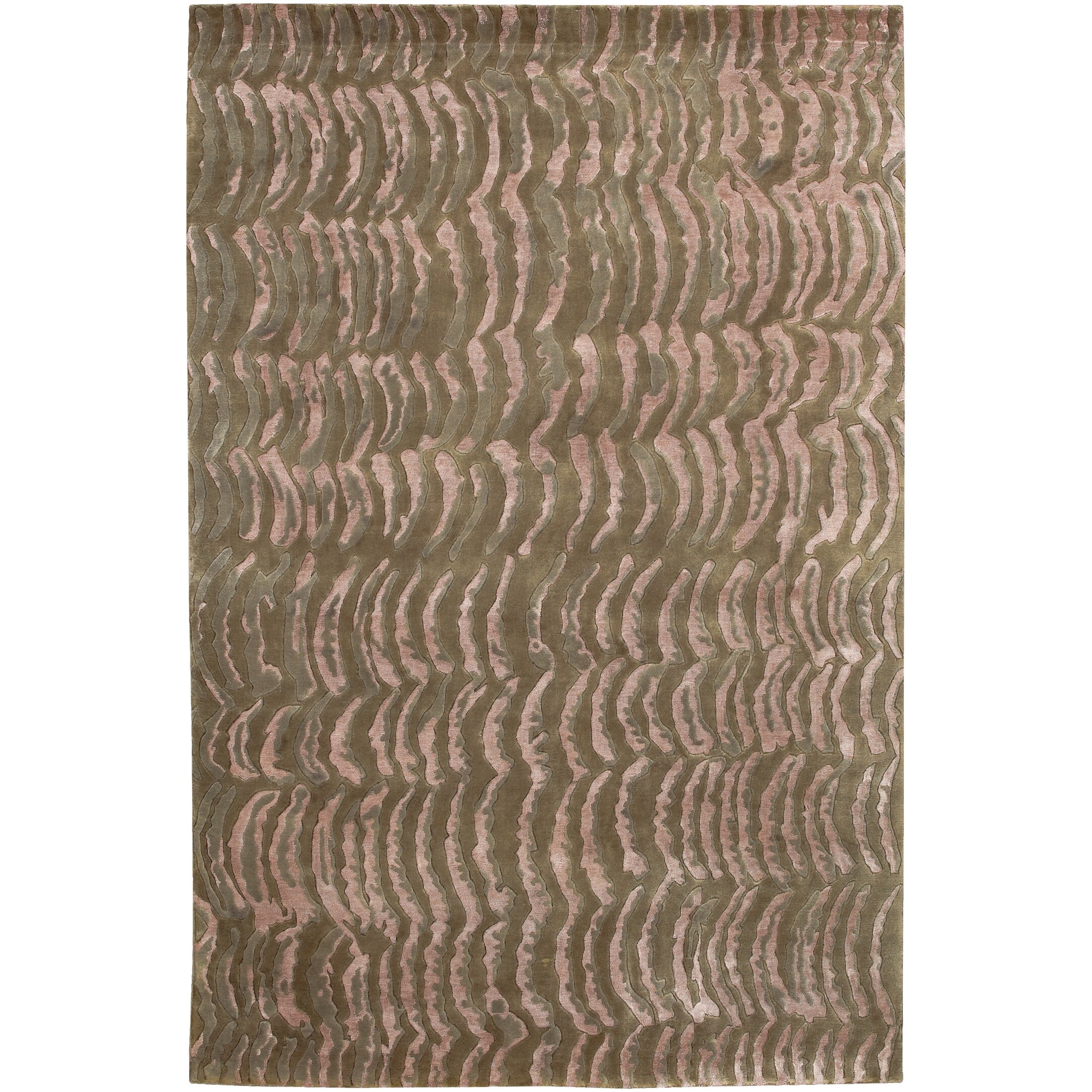 Hand-knotted Resonate Grey Abstract Design Wool Area Rug - 5' x 8 ...