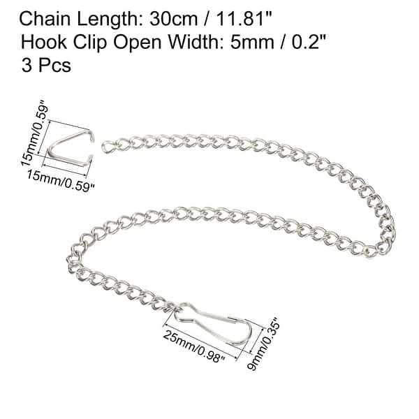 3pcs Toilet Flappers Chain 20cm Toilet Handle Lever Flush Replacement ...