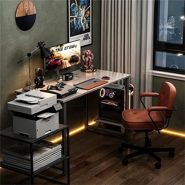 simple office desk setup